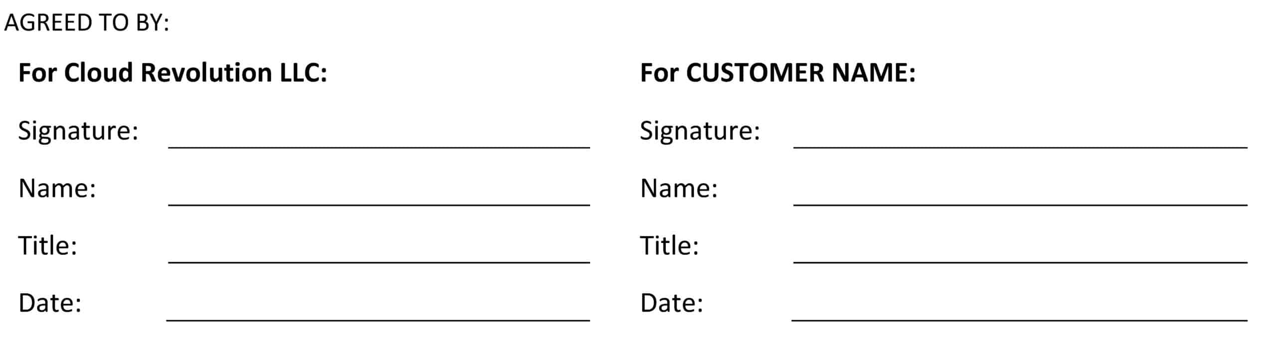 Master Services Agreement - Cloud Revolution